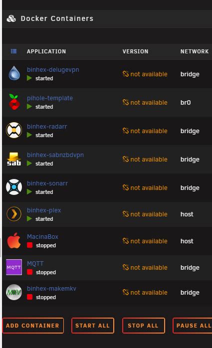 Docker Version Missing For All Containers Docker Engine Unraid