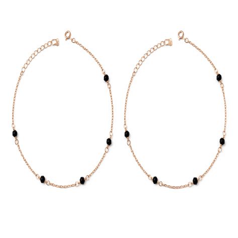 925 Sterling Silver Anklets For Black Beads Wholesale 925 Silver