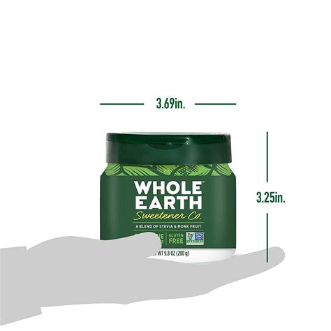Whole Earth Stevia Monk Fruit Plant Based Sweetener 98oz Jar Pack Of