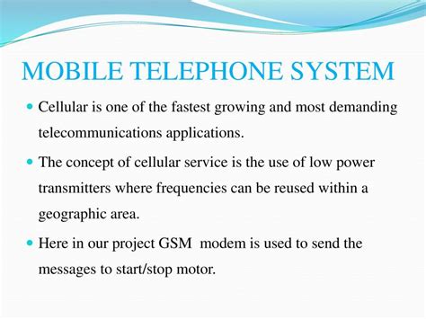 GSM Based Agricultural Field Motor Control PowerPoint Slides