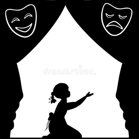 Silhouette Girl Play Swinging Swing Stock Vector Illustration Of