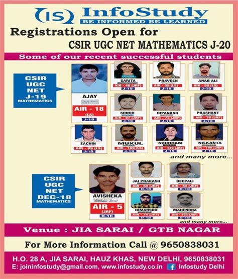 Registrations Open For Csir Ugc Net Mathematics J 20 Math Coach