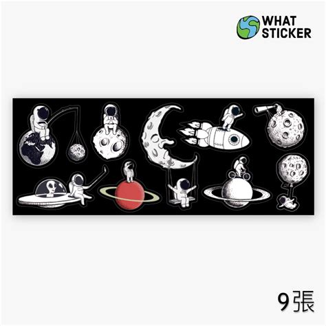 【搞什麼貼紙】現貨 小張組合｜pvc防水貼紙 太空人貼紙 宇航員貼紙 保溫杯貼紙 環保杯貼紙 手機筆電貼紙 水壺貼紙 蝦皮購物