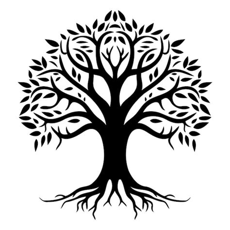 A Simple Yet Powerful Silhouette Of A Tree With Intricate Branches And