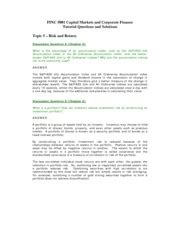 Topic 5 FINC 5001 Tutorial Solutions FINC 5001 Capital Markets And Corporate Finance Tutorial