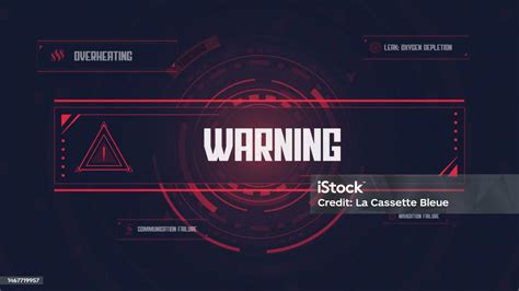Futuristic Spaceship Hud Interface Concept With Warning Pop Up Abstract
