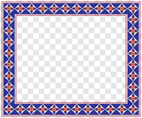 Rectangular Border With Blue Gradient Single Flower Vector Rectangular