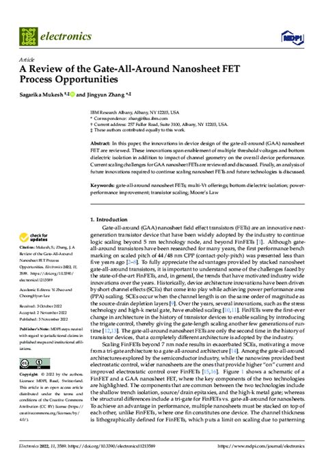 Pdf A Review Of The Gate All Around Nanosheet Fet Process