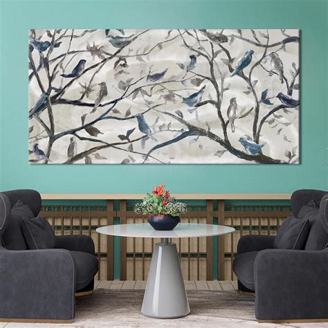 ᐉ Настінний декор Зграя птахів на гілках 160x80 см Y1 10 • Краща ціна
