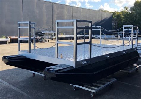 Pontoon Boat Party Bbq Pontoons Boats Work Barge Work Platform Twin