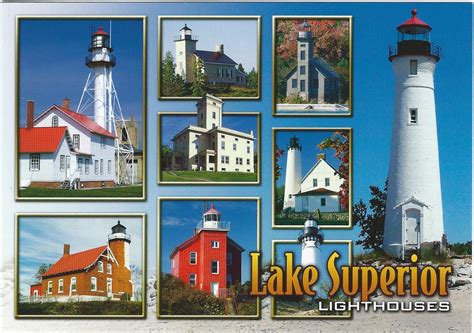 Lake Superior Lighthouses Postcard 182868k Mi [lhpc0158] 0 50