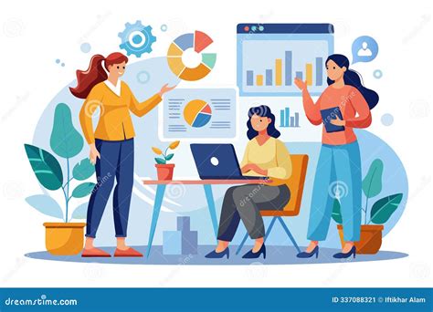 Three Women Engage In Data Analysis Presentation Discussing Insights With Visual Aids In An