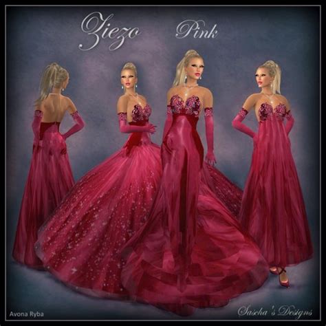 Second Life Marketplace Sas Ziezo Pink Ballroom Gown Bom