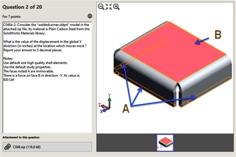 Question 2 Of 20 For 7 Points C048a 2 Consider The Weldedcorner