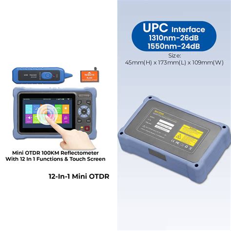 Mini Otdr 100km Fiber Optic Reflectometer With 12 Functions Touch Scre