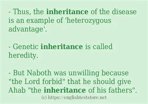 Inheritance In Sentences Englishteststore Blog