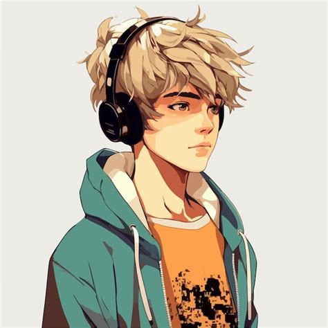 Premium Vector Young Man Anime Style Character Vector Illustration