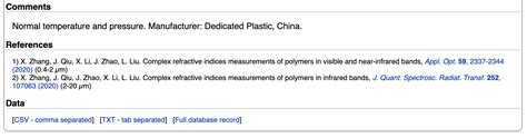 RefractiveIndex Info Interface Opticalglass 1 0 9 Documentation