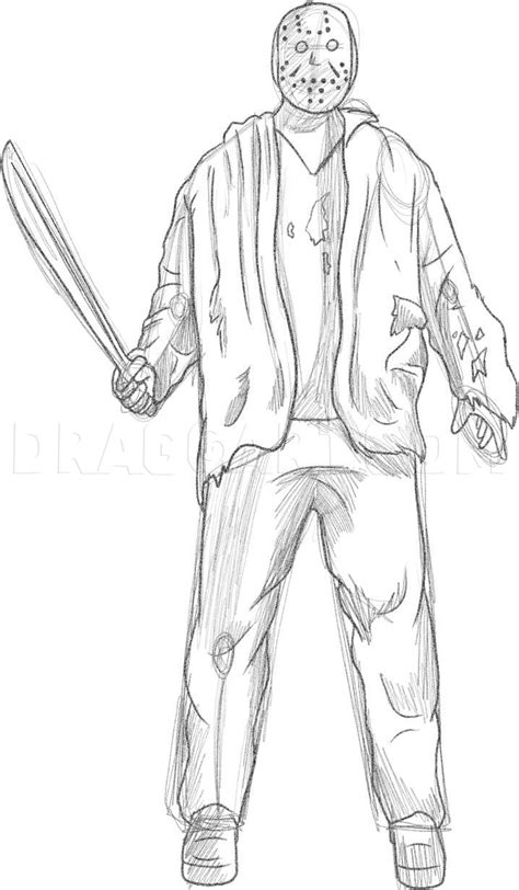How To Draw Jason Voorhees Drawing Step By Step By Dawn Dragoart