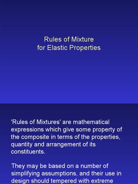 Rules Of Mixture Pdf Composite Material Youngs Modulus
