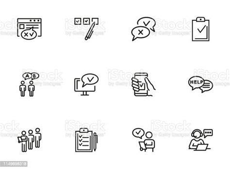 調查線圖示集向量圖形及更多一組物體圖片 一組物體 互聯網 信 文件 Istock