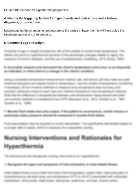 Solution Hyperthermia Nursing Care Plan Studypool