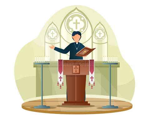 Catholic Priest Reading Bible Church Stock Illustrations 123 Catholic