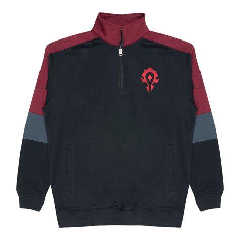 World Of Warcraft Horde Logo Black Quarter Zip Sweatshirt Blizzard