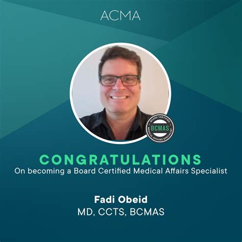 Fadi Obeid Md Bcmas On Linkedin Thanks Acma 13 Comments