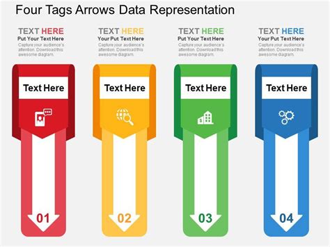 Four Tags Arrows Data Representation Flat Powerpoint Design Presentation PowerPoint Images