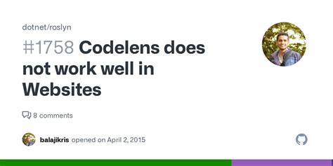 Codelens Does Not Work Well In Websites Issue 1758 Dotnet Roslyn