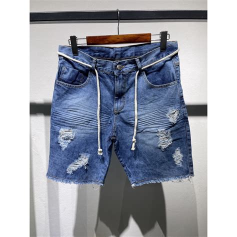 Bermuda Jeans Masculina Modelo Curto Rasgada Shopee Brasil