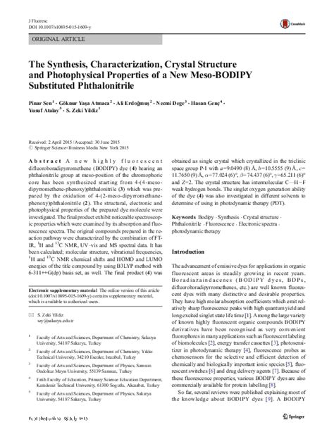 Pdf The Synthesis Characterization Crystal Structure And