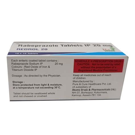 Redrol 20 Mg Rabeprazole Tablets IP Prescription Treatment Stomach