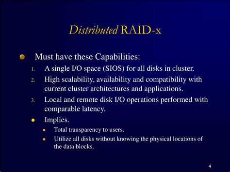 ppt raid x a new distributed disk array for i o centric cluster