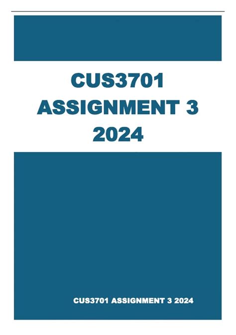 Cus3701 Assignment 3 Answers 2024 Cus3701 Cus3701 Stuvia Sa