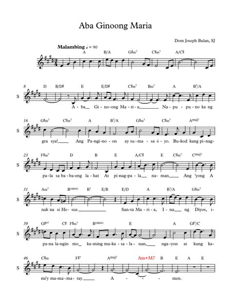 Aba Ginoong Maria Bulan Pdf