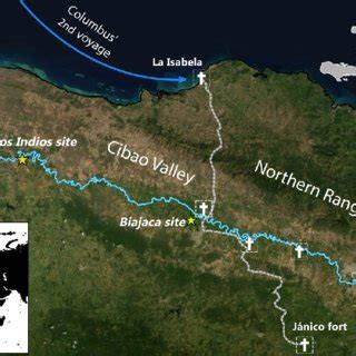 Map Of Cibao Valley And The Yaque River In The Northern Dominican