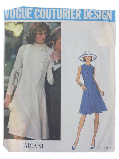 Retro Seventies Sewing Pattern 70s Vogue Couturier Design Pattern No 1065 Womens Sewing