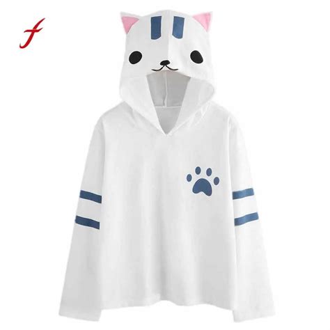 Cat Ear Cute Hoodie Hoodie Sweatshirt Womens Hooded Pullover Tops