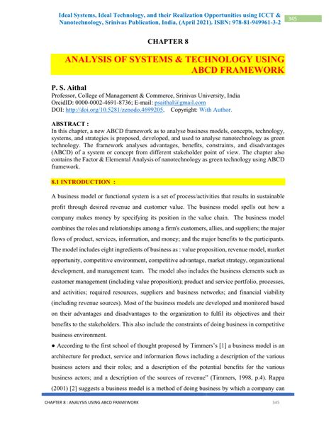 Pdf Analysis Of Systems And Technology Using Abcd Framework