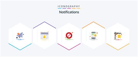 Notifications 25 Flat Icon Pack Including Notification Alarm Notification Smartphone Mobile