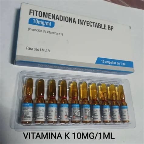 Fitomenadiona O Vitamina K 1mg Ampula Medicina Inyecctable