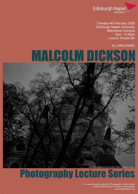 Photography Lecture Series Malcolm Dickson Photography Networks Scotland
