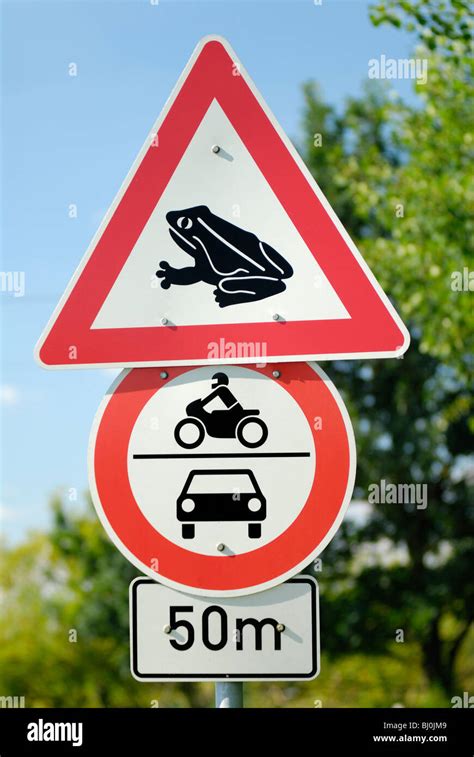 Toad Migration Traffic Sign Stock Photo Alamy