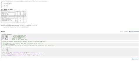 Solved Complete The Code Write A Matlab Script To Solve Our