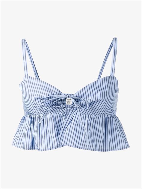 Ways To Pull Off Crop Tops As A Grown Up Blue Ruffle Top Striped