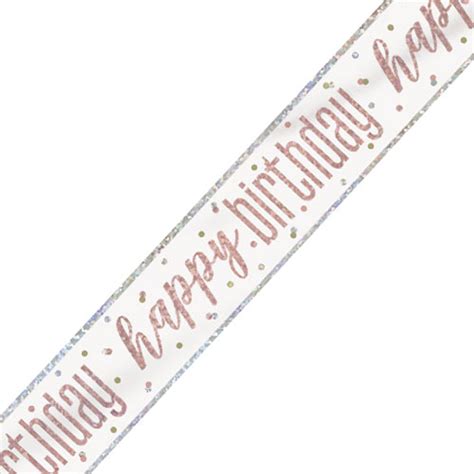 Happy Birthday Glitz Rose Gold Foil Banner 9ft 1