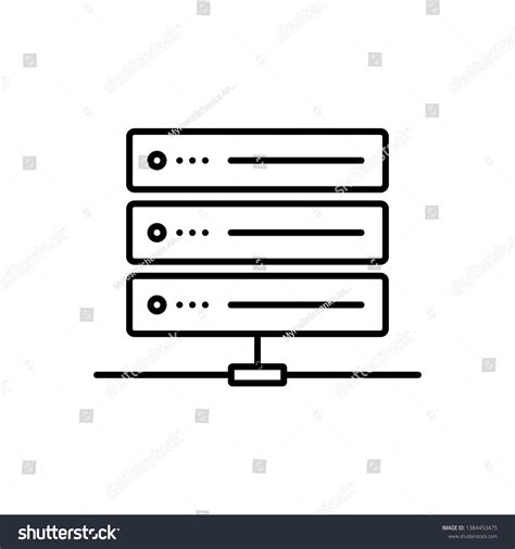 Computer Server Outline Icon Vector Illustration Stock Vector Royalty