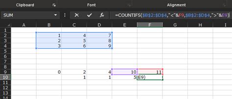 Vba Excel Set 1 Or 0 If Any Value From Array Is Between Two Values